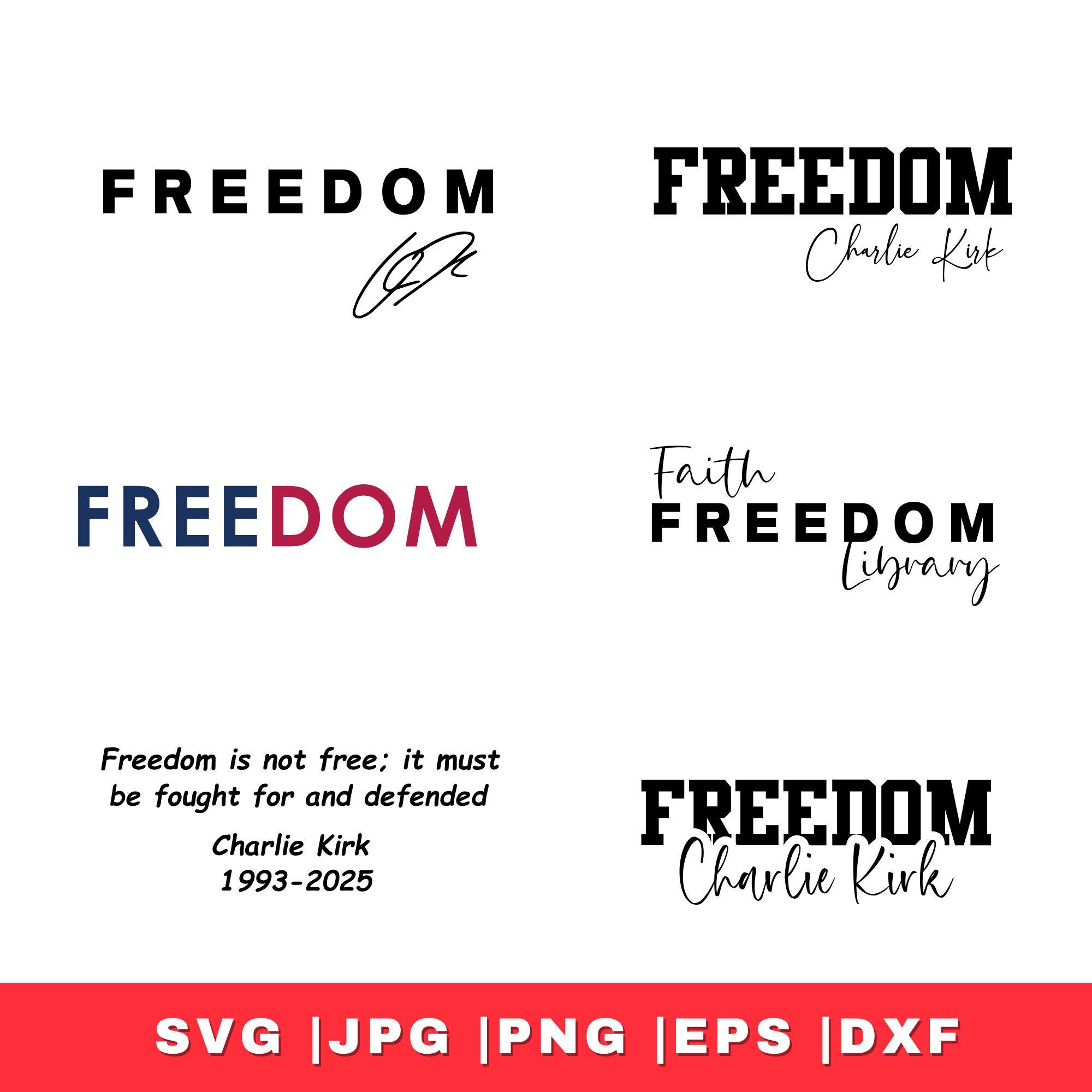 Charlie Kirk SVG Bundle, Kirk Freedom SVG Bundle, Justice For ...