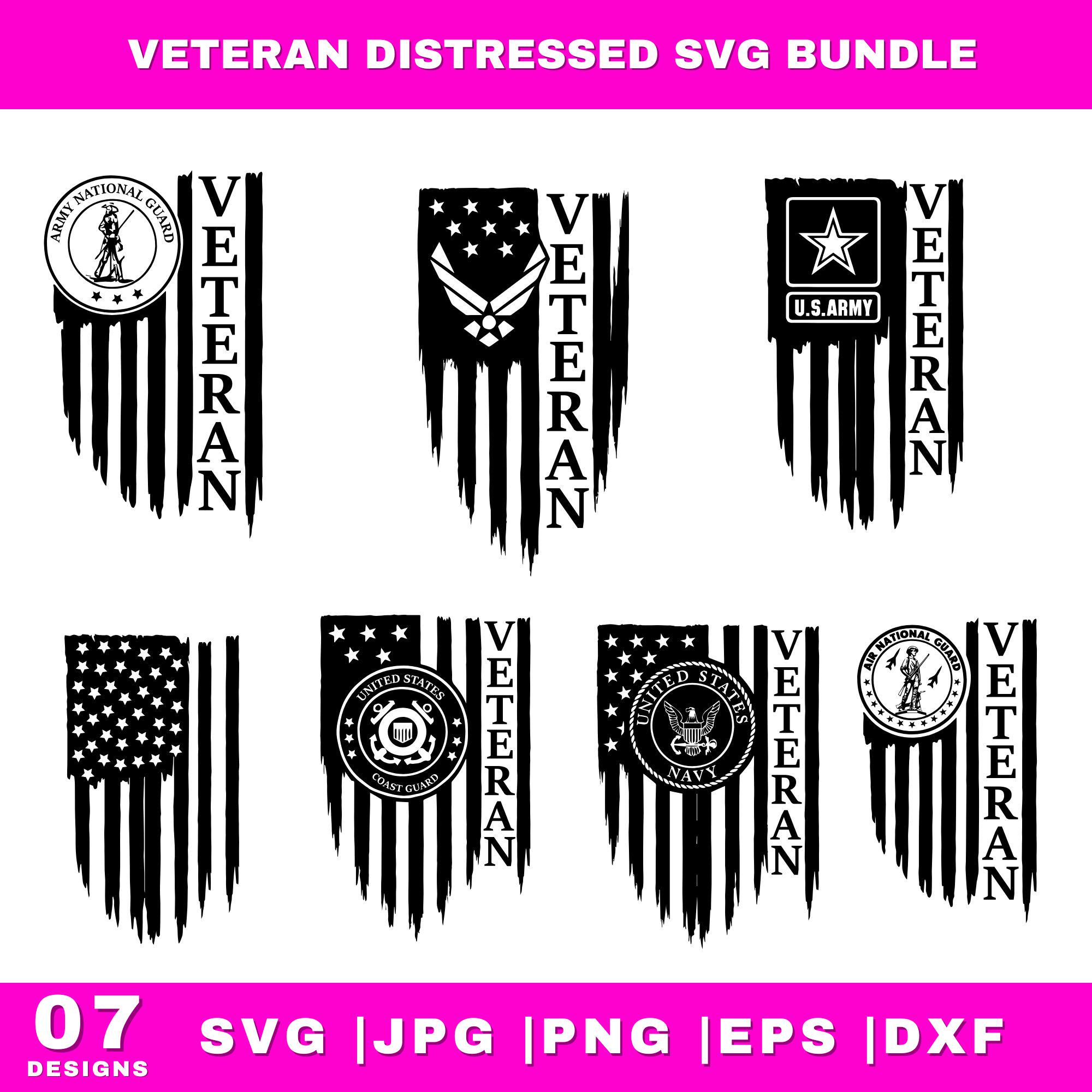 US Flag Military Bundle SVG, Veteran Distressed Svg, Army Svg, Coast ...