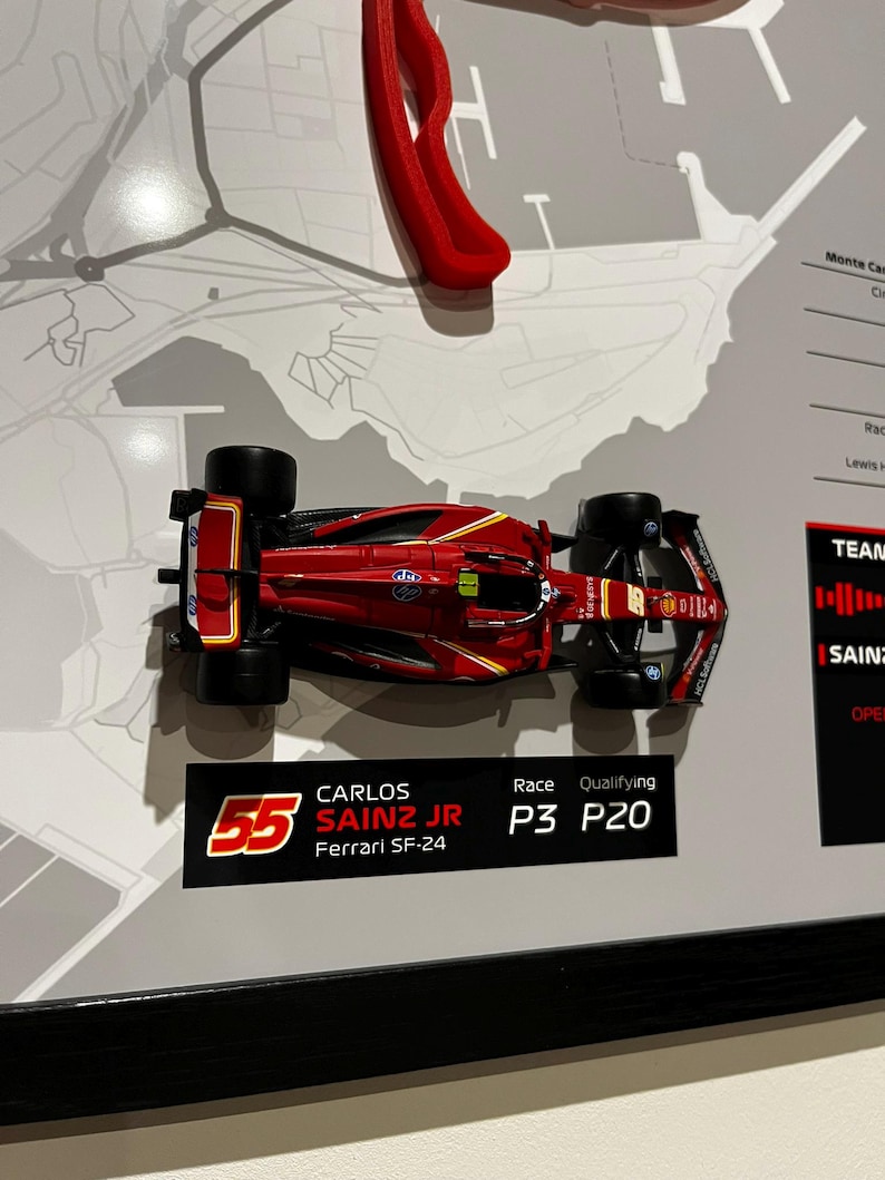 Custom 3D Poster Formula 1 Track Frame With F1 Car DINA3: Personalized ...