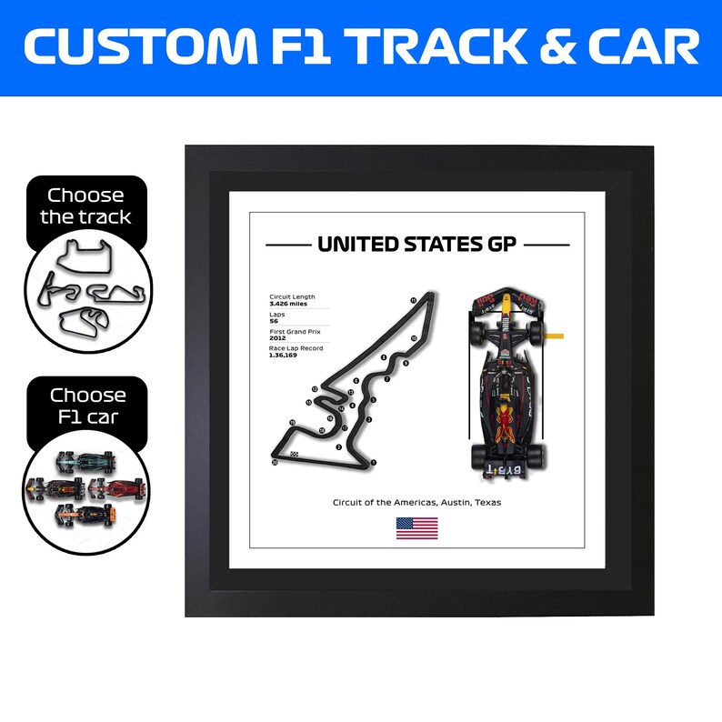 Custom Formula 1 Track 3D Frame With F1 Car: Personalized F1 Gift - Etsy