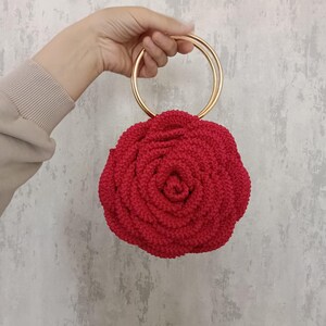 Rose Bag | Handmade Flower Purse, Crochet Rose Shaped Bag, Chic Unique ...