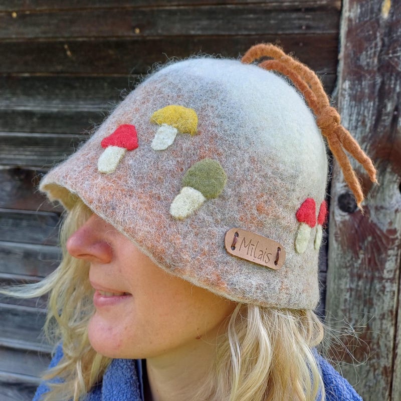 Mushroom Sauna Hats - Etsy New Zealand
