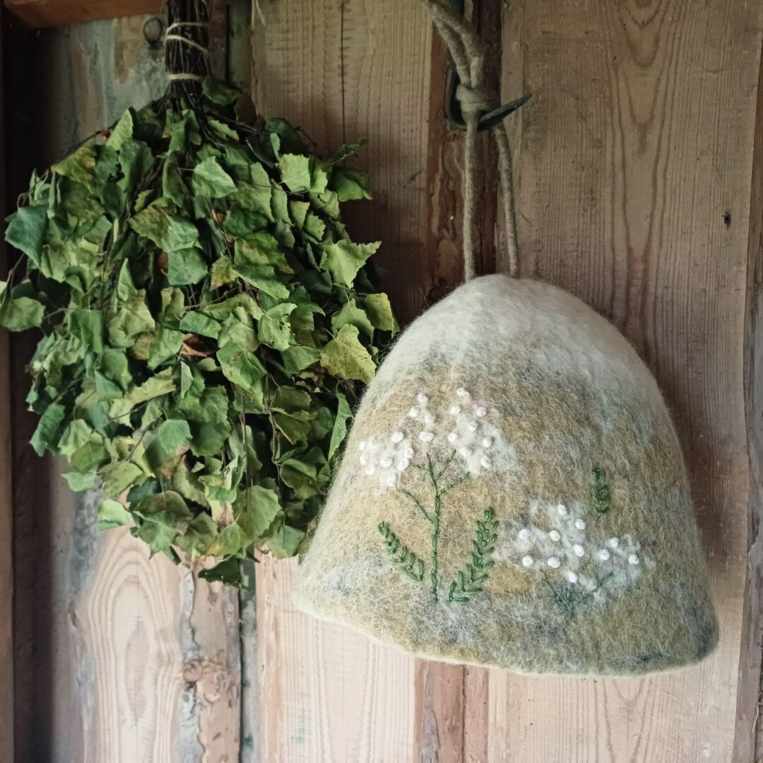 Sauna Hat 100% Wool Felt Handmade Spa Hat Personalised Wellness Gift ...