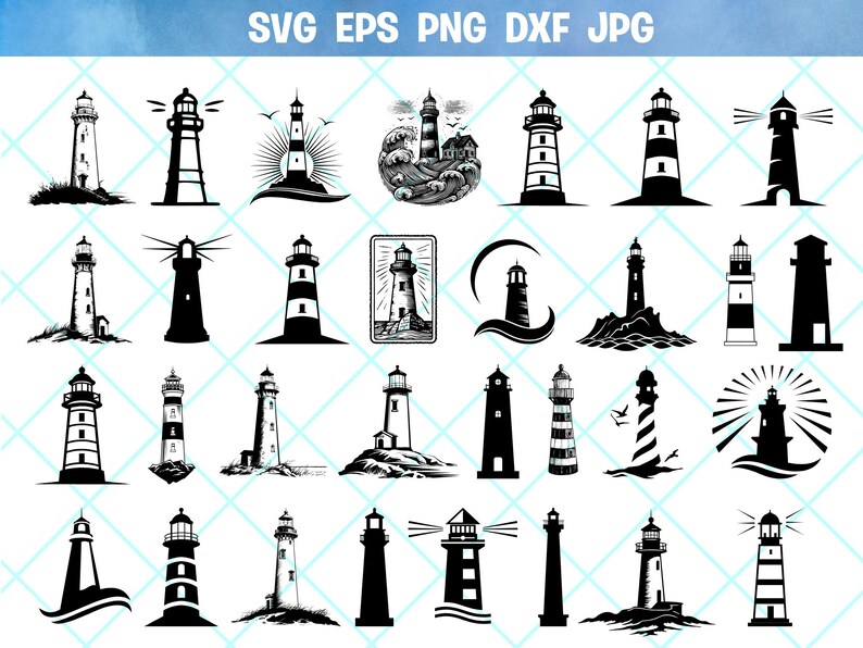 Lighthouse SVG Bundle, Lighthouse PNG Bundle, Lighthouse Clipart ...