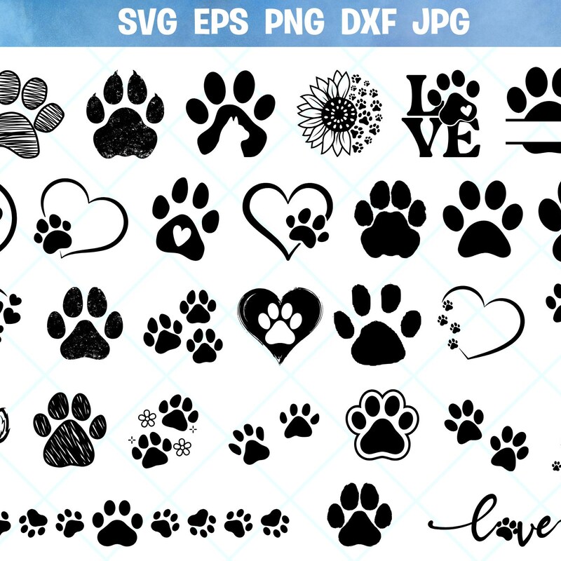 Dog Paw Svg - Etsy