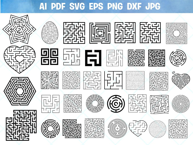 Labyrinth SVG Bundle, Maze Png Bundle, Labyrinth Clipart, Maze Svg ...
