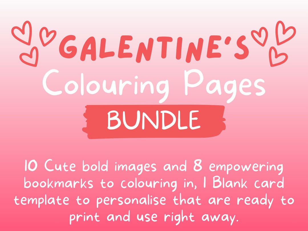 Colouring Galentine’s Diary Bundle, With Colouring; Pages, Bookmarks ...