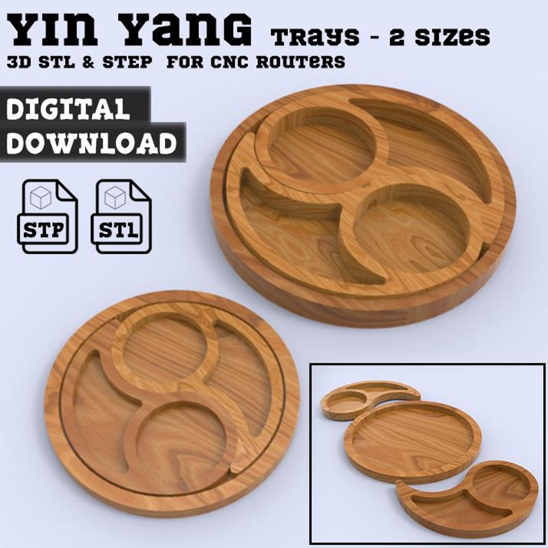 Yin Yang Tray 2 Sizes | CNC Router Digital File | STL & STEP - Etsy