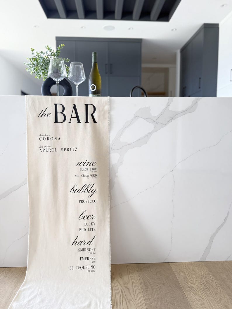 Personalized Linen Bar Menu Sign – Wedding & Bridal Shower Banner - Etsy