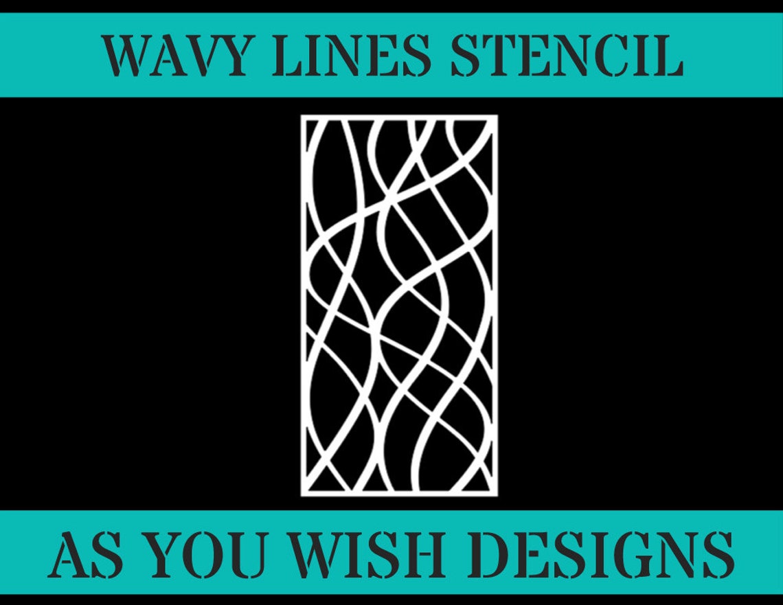 Wavy Lines Stencil Mixed Media Reusable 7mil Mylar Plastic Art - Etsy