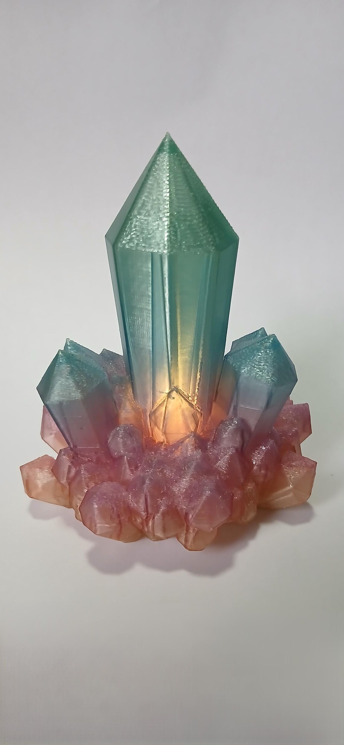 Glowing Crystal LED Light. Transparent & 3D Printed. 200 HR Electric ...