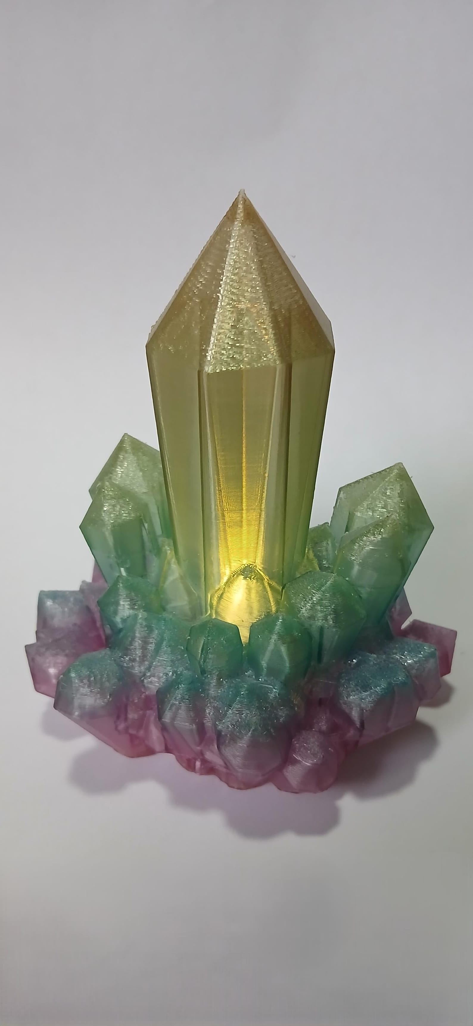 Glowing Crystal LED Light. Transparent & 3D Printed. 200 HR Electric ...