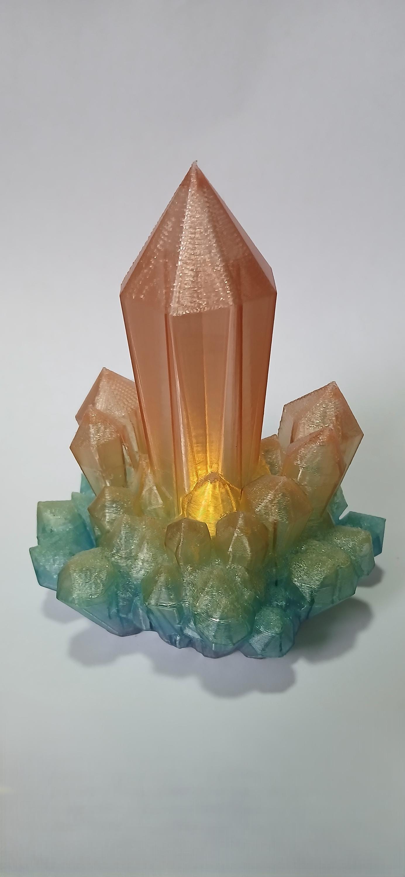 Glowing Crystal LED Light. Transparent & 3D Printed. 200 HR Electric ...
