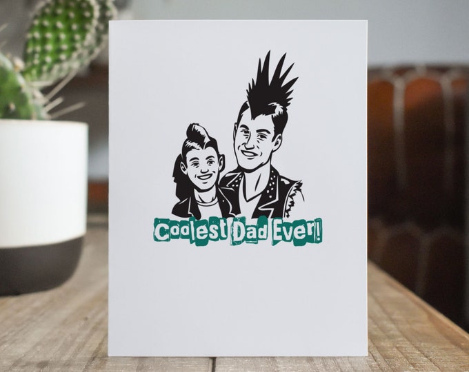 Punk Rock Card for Dad, Punk Greeting Card, Punk Music Card, Unique Dad ...