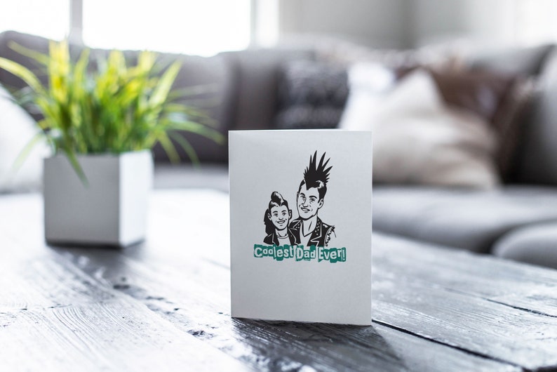 Punk Rock Card for Dad, Punk Greeting Card, Punk Music Card, Unique Dad ...