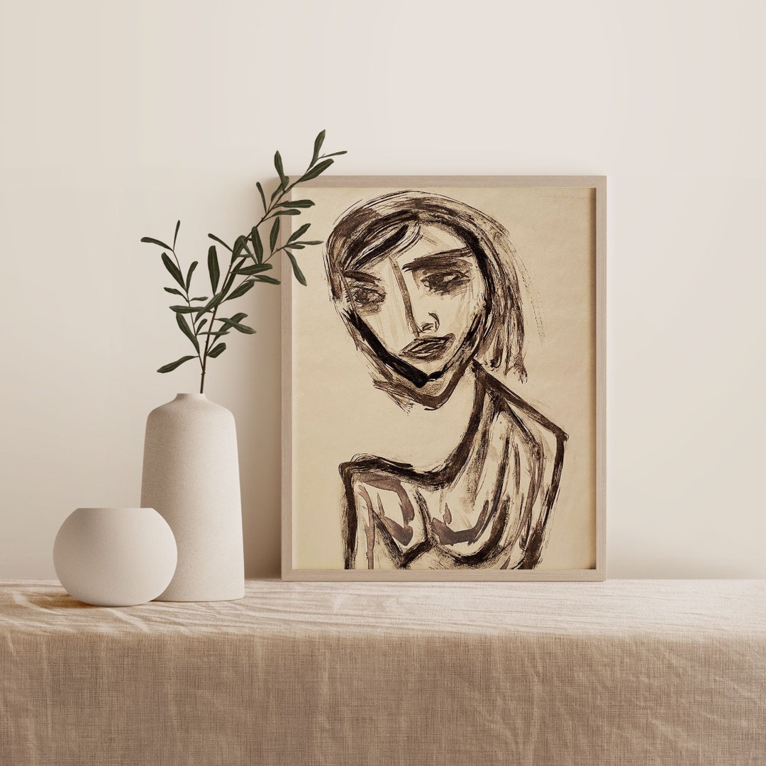 Expressionist Art, Monotype Style Print, Printable Wall Art, Abstract ...