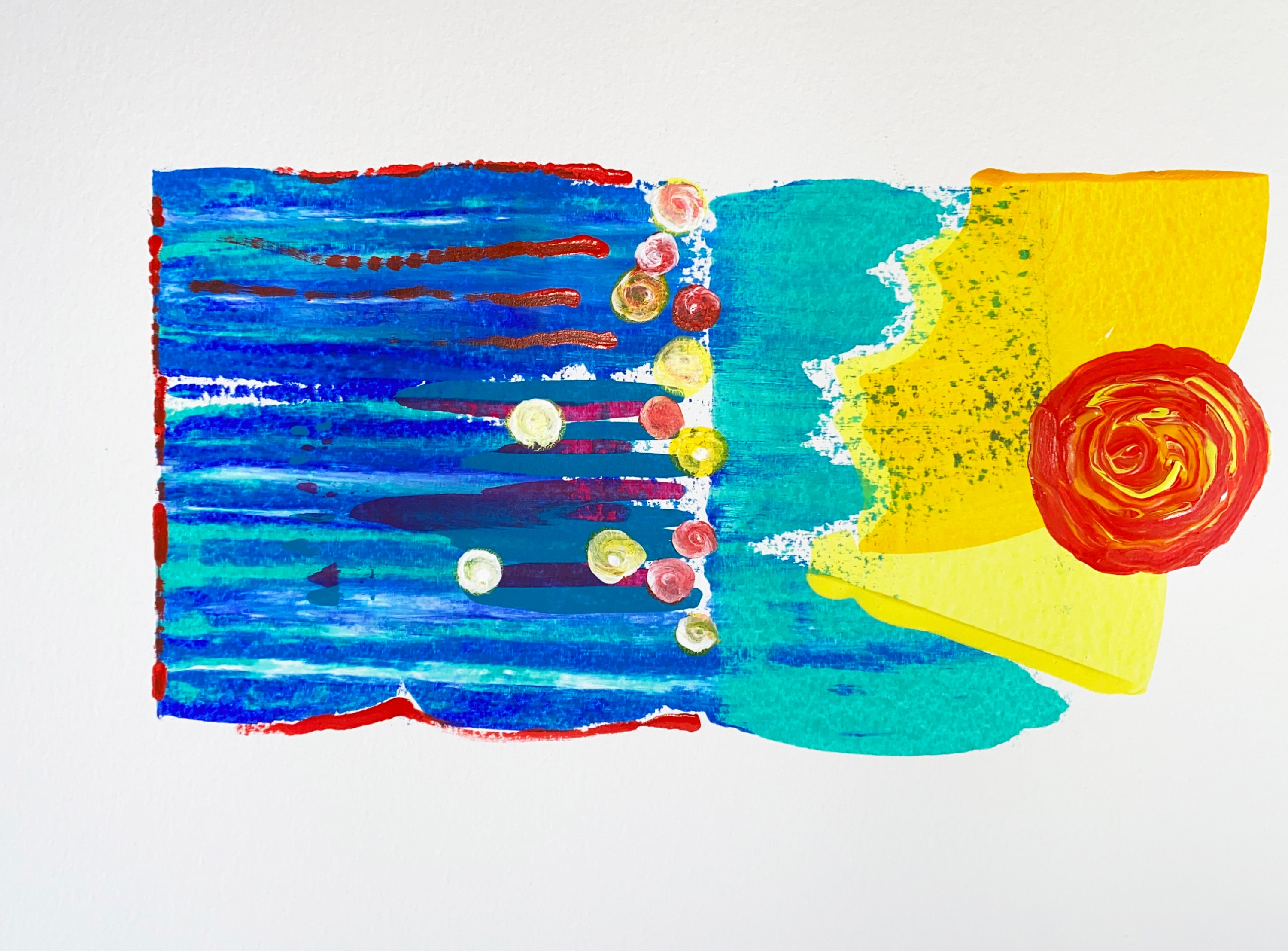 Abstract Sunset Wall Art, Scrape Painting, 9"x12", Original Artwork ...