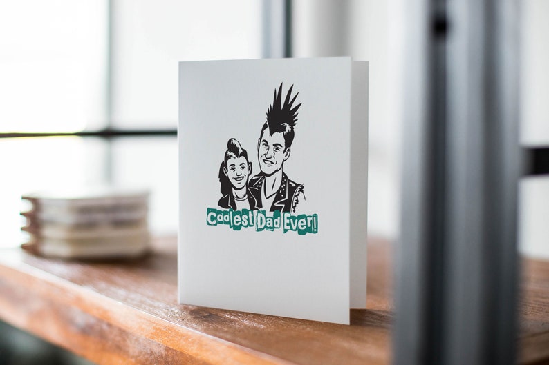 Punk Rock Card for Dad, Punk Greeting Card, Punk Music Card, Unique Dad ...