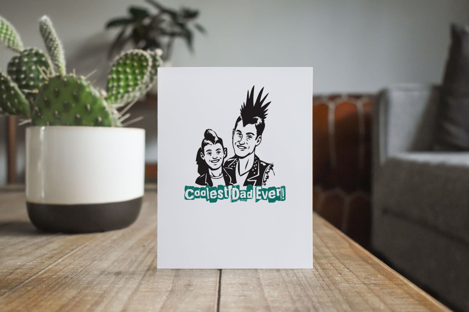 Punk Rock Card for Dad, Punk Greeting Card, Punk Music Card, Unique Dad ...