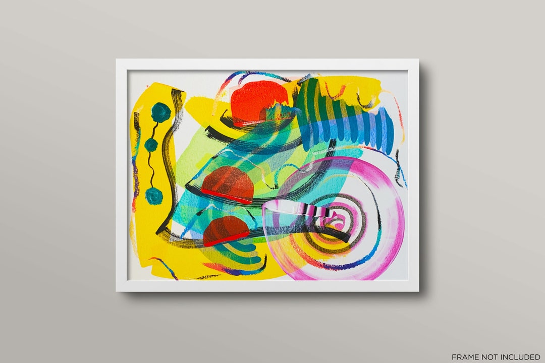 Original Art Work, Scrape Painting, Scrape Art on Paper, 9"x12", Swirl ...