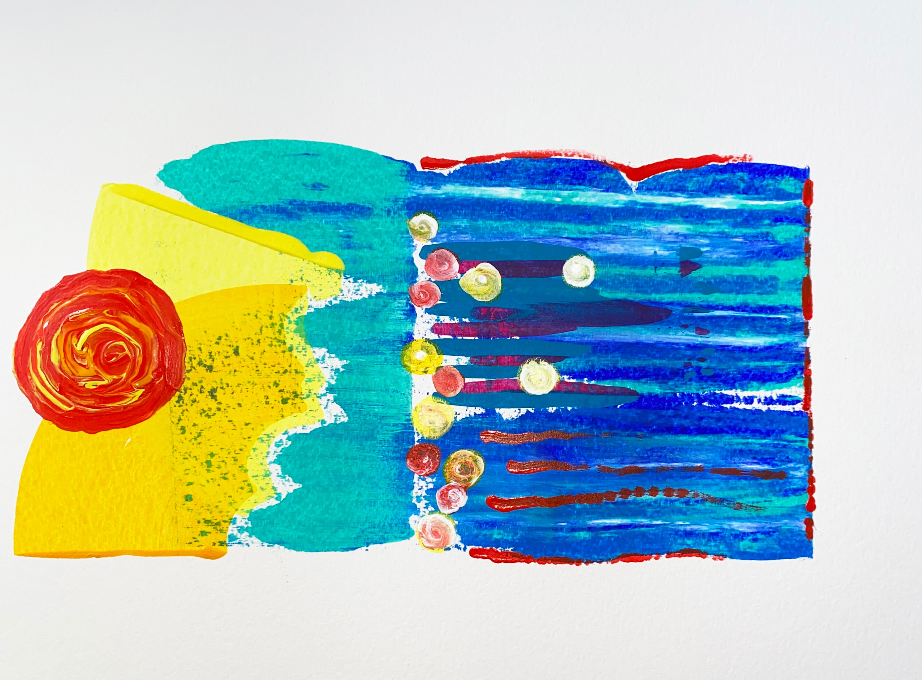 Abstract Sunset Wall Art, Scrape Painting, 9"x12", Original Artwork ...