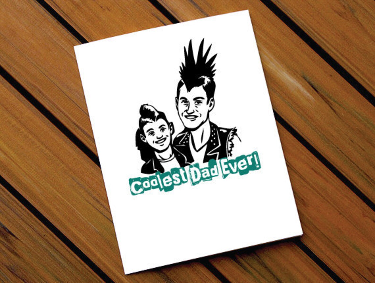 Punk Rock Card for Dad, Punk Greeting Card, Punk Music Card, Unique Dad ...