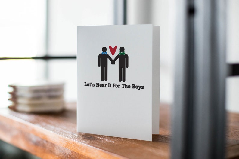 Gay Wedding Card Gay Marriage Card Lgbt Card Lets Hear It For The