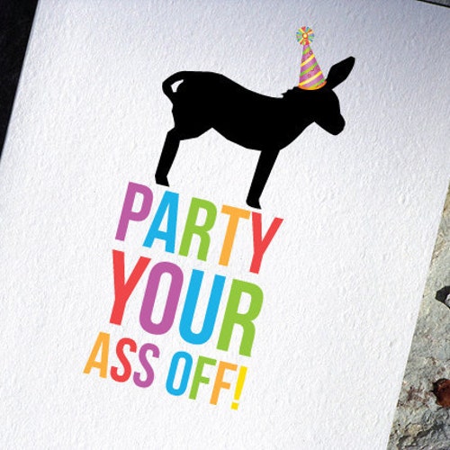 Donkey Funny Birthday Card - Etsy
