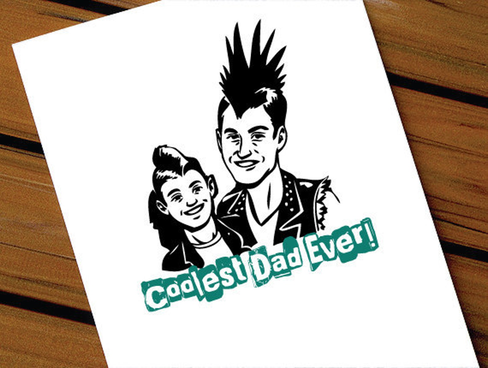 Punk Rock Card for Dad, Punk Greeting Card, Punk Music Card, Unique Dad ...