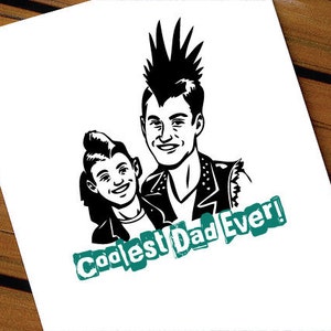 Punk Rock Card for Dad, Punk Greeting Card, Punk Music Card, Unique Dad ...