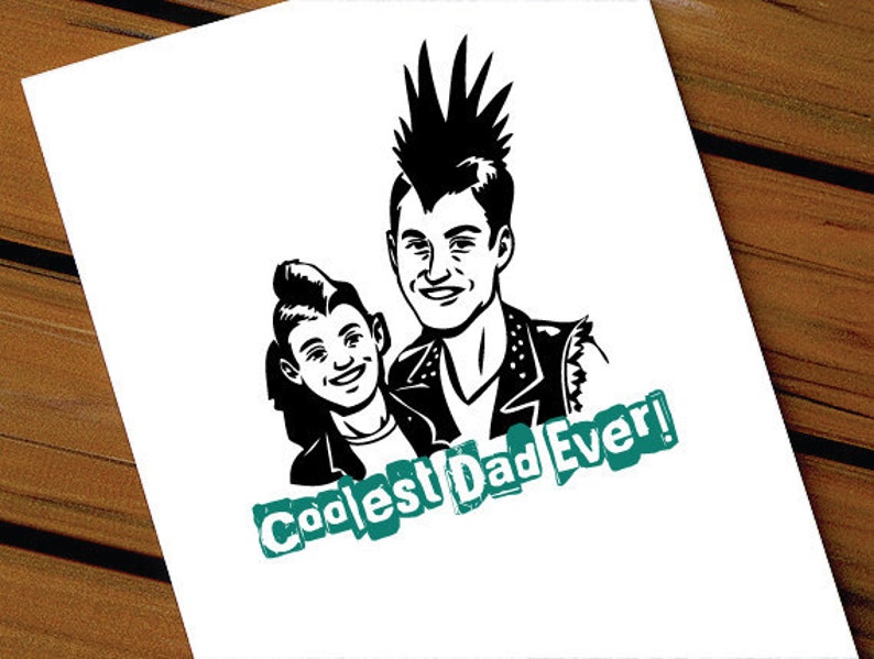 Punk Rock Card for Dad Punk Greeting Card Punk Music Card - Etsy