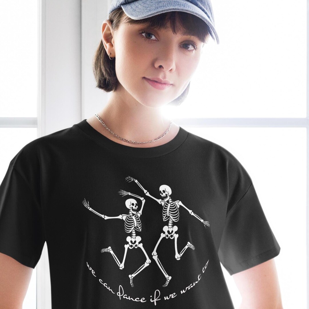 Dancing Skeletons Crop Top | Combed Cotton Deadhead T-shirt - Etsy