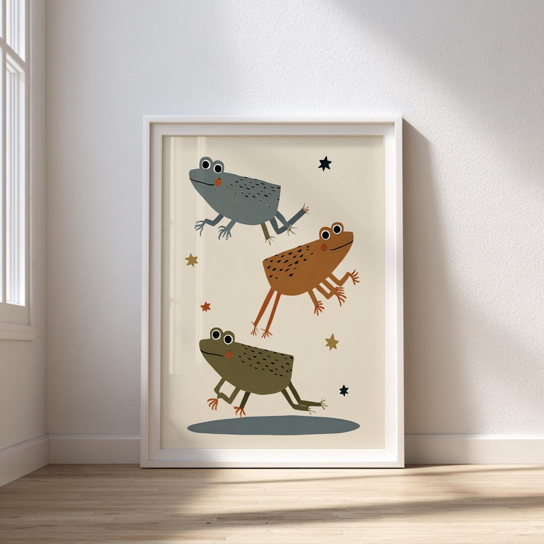 Frog Nursery Print | Woodland Animal Wall Art | Kids Room Decor ...