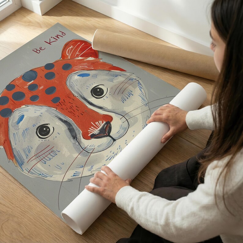 Printable Nursery Wall Art - Cute Leopard Face Illustration, Modern ...