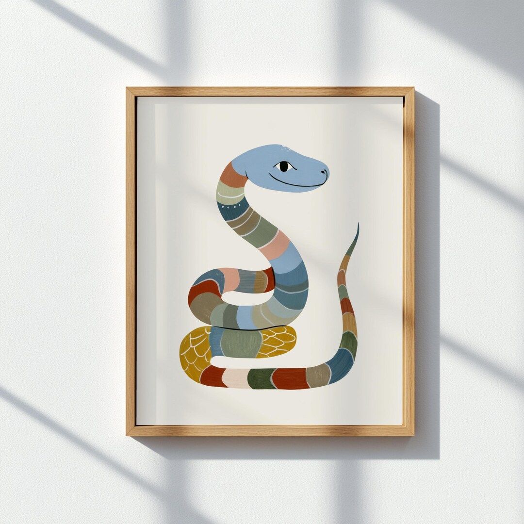 Whimsical Snake Nursery Print | Jungle Animal Wall Art | Kids Room ...