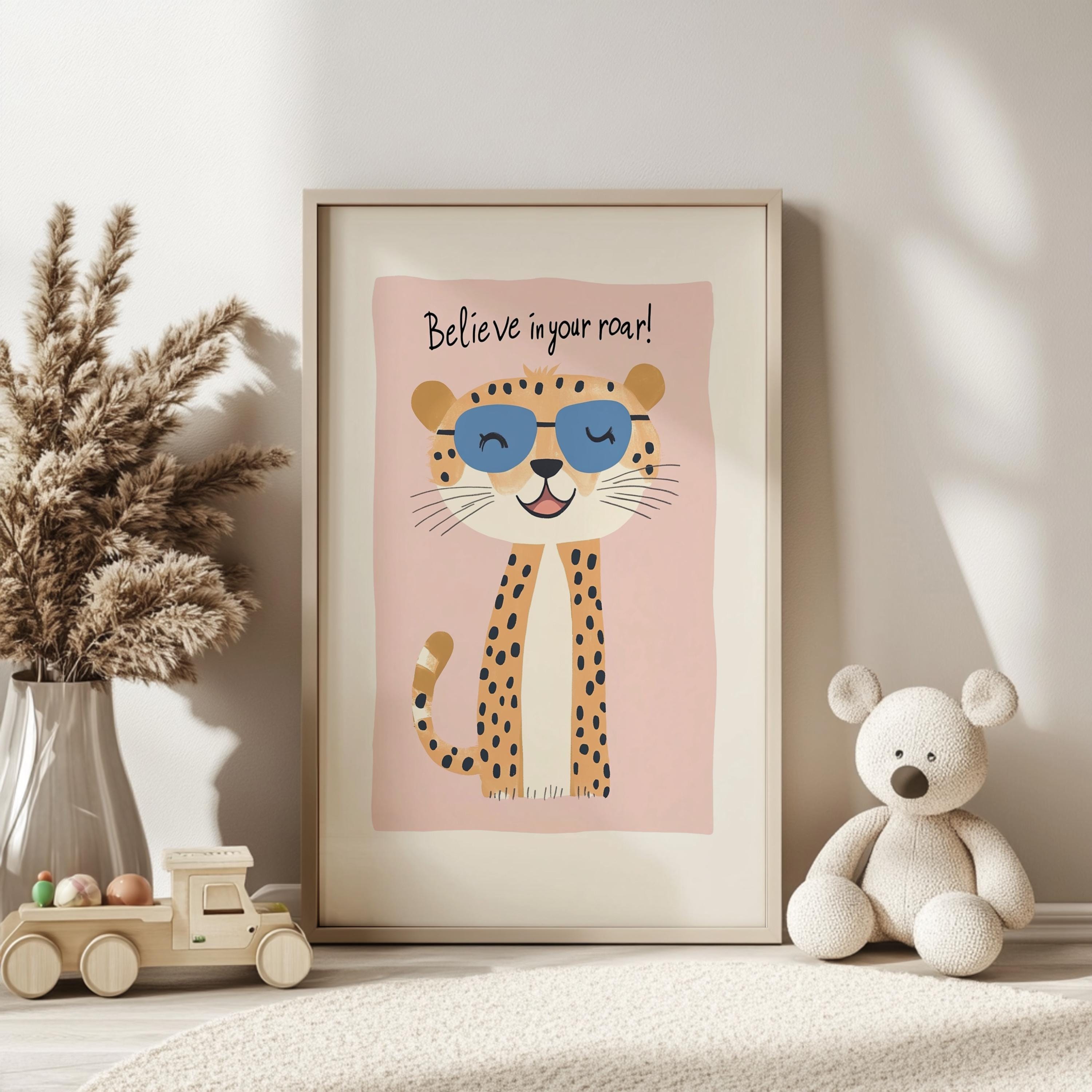 Cheetah Nursery Wall Art – Motivational Printable Animal Poster for ...
