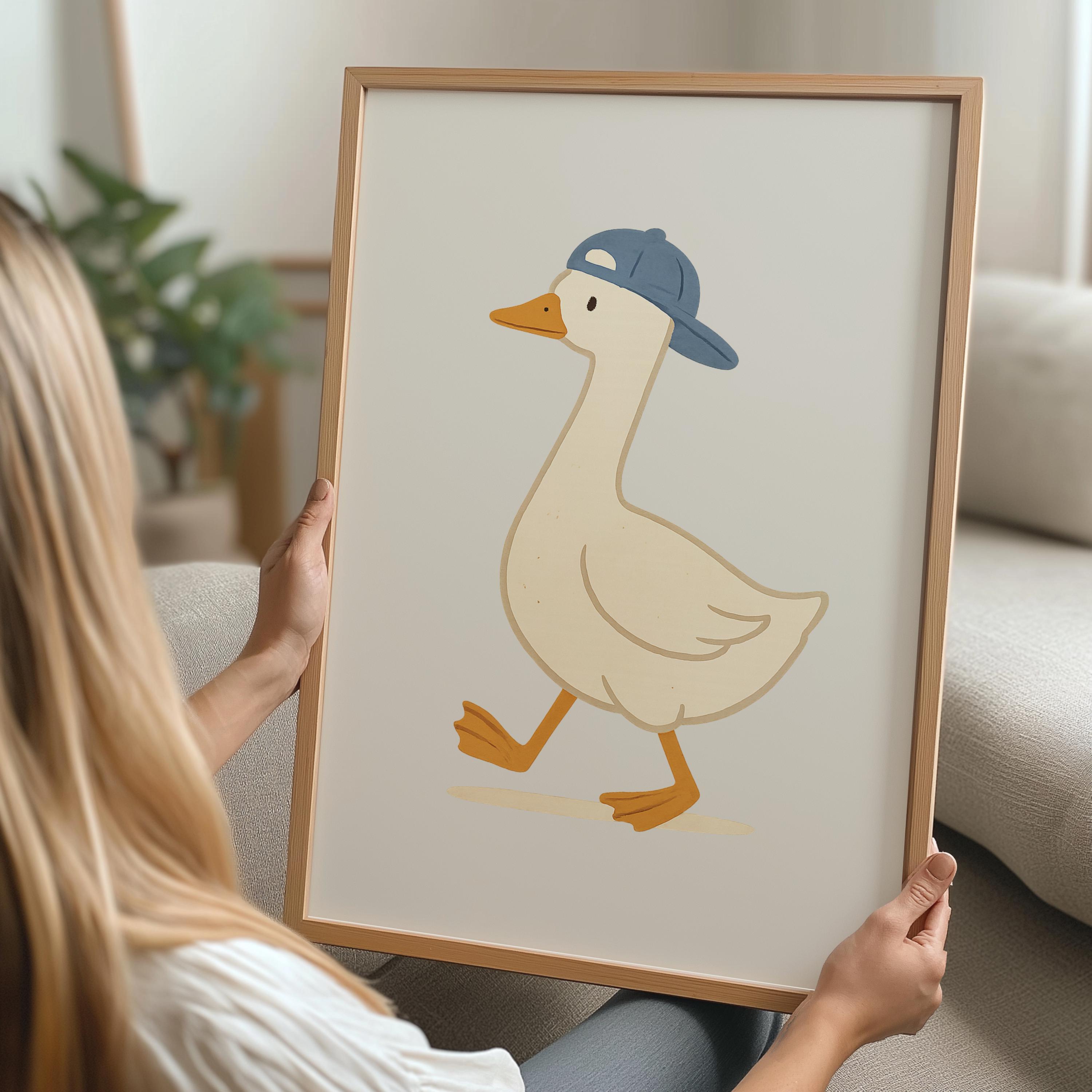 Goose With Hat Nursery Print: Modern Kids Room Decor (digital Download ...