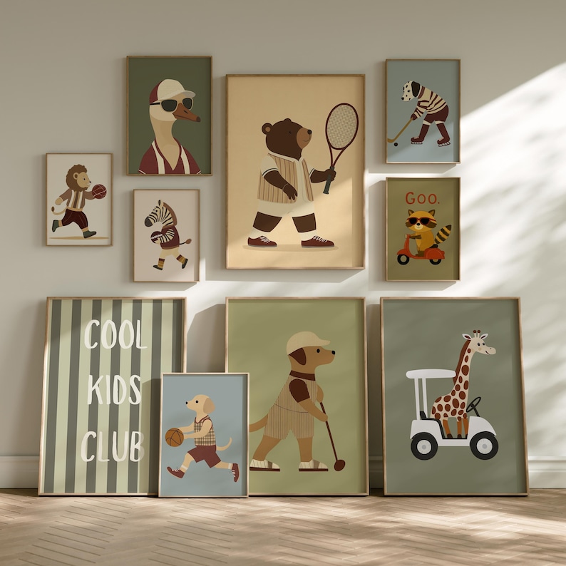 Retro Kids Room Prints | 183 Animal, Vehicle & Adventure Designs ...