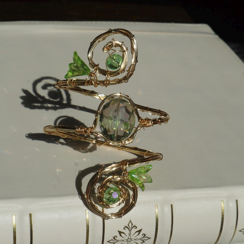 Green Pearl Arm Bracelet - Etsy