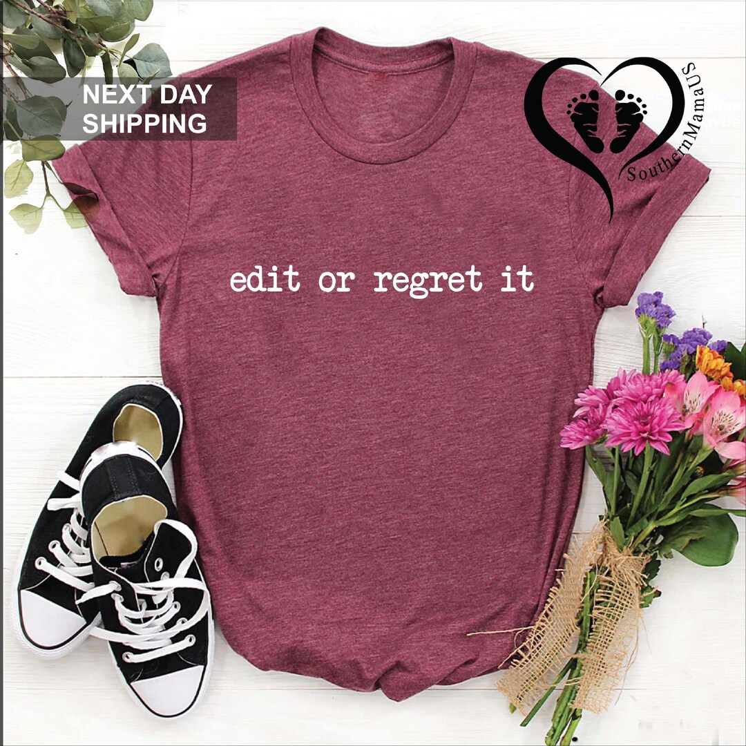 Edit or Regret It Shirt, English Teacher Shirt,grammar Shirt, English ...