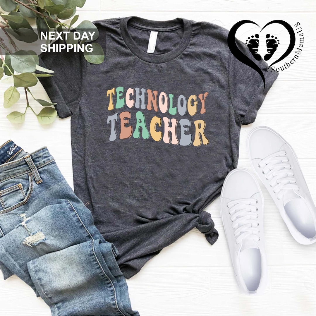 Retro Technology Teacher Shirt,tech Teacher Shirt,gift for Technology ...