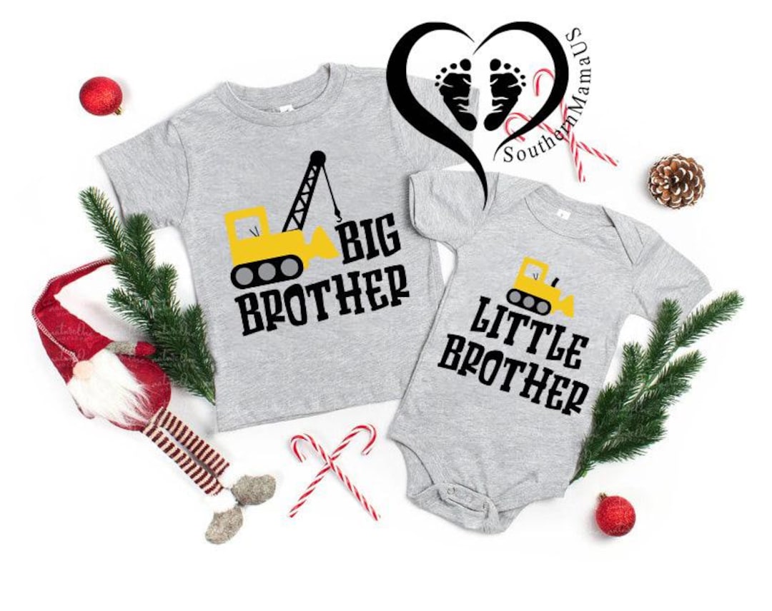 Big Brother Little Brother Construction Shirt, Big Brother Shirt ...