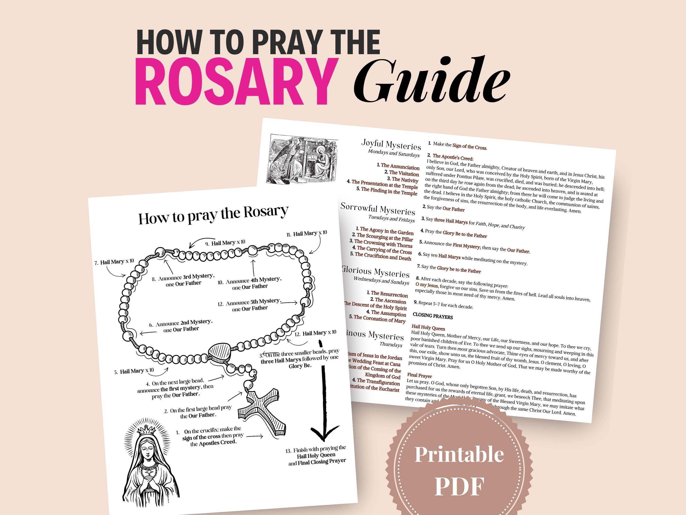 Guide to Praying the Rosary, How to Pray the Rosary Guide, Catholic ...