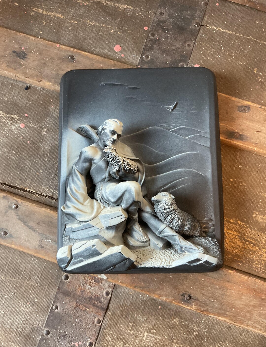 Vintage “the Good Shepherd” Chalk Ware Wall Plaque by Victor, 1965 - Etsy