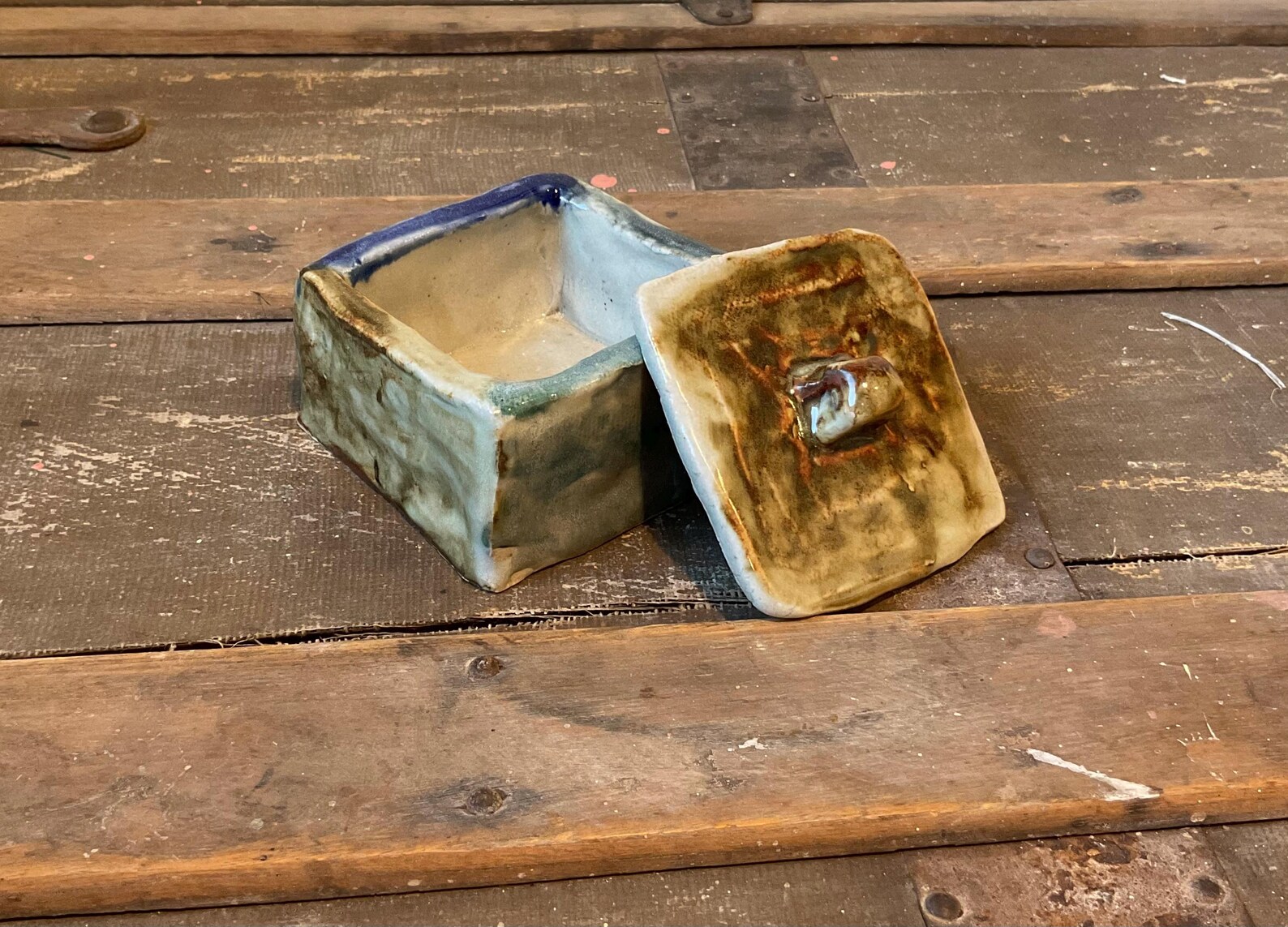 Vintage, Hand Formed Ceramic Box With Lid, Early Work by Artist Anika ...