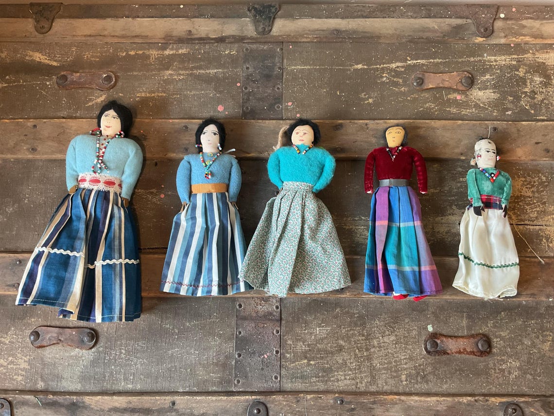 Vintage Traditional Navajo Cloth Dolls Circa 1930-1950’s, Handmade Folk ...