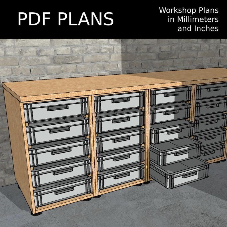 Modular Workbench Cabinet – 5 Drawer Euro Crate Storage (5 EUROBOX) - Etsy