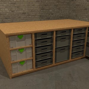 Modular Workbench Cabinet – 5 Drawer Euro Crate Storage (5 EUROBOX) - Etsy