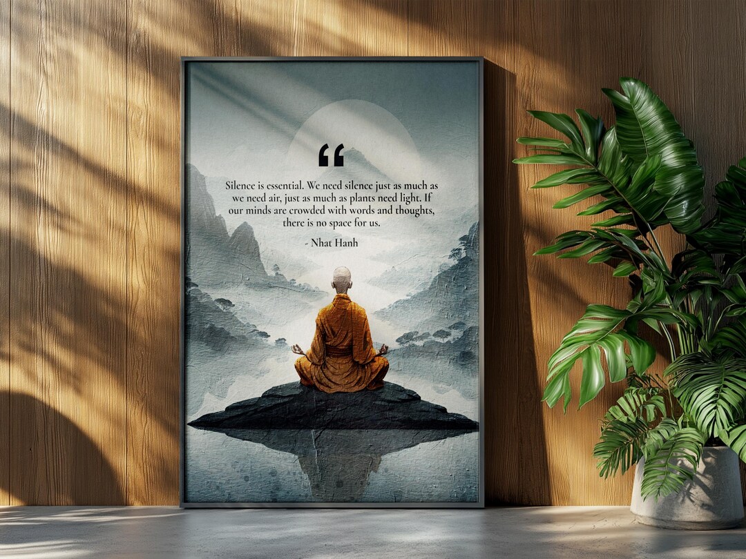 Silence is Essential Quote Poster, Thich Nhat Hanh Mindfulness Print ...