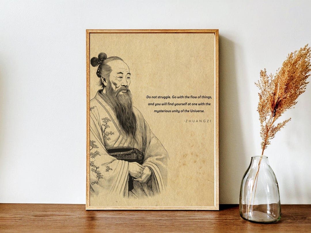 Zhuangzi Quote Print • Taoism Wall Art • “go With the Flow of Things ...